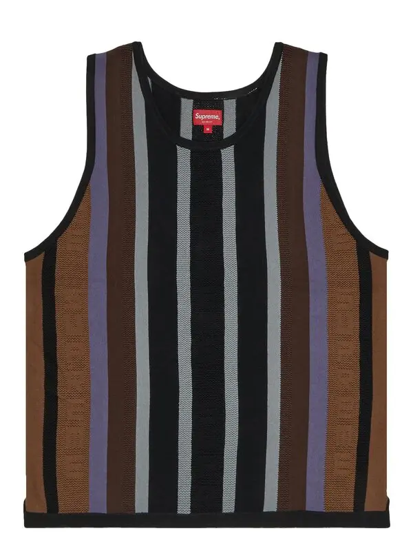 Supreme Knit Stripe Tank Top - Black