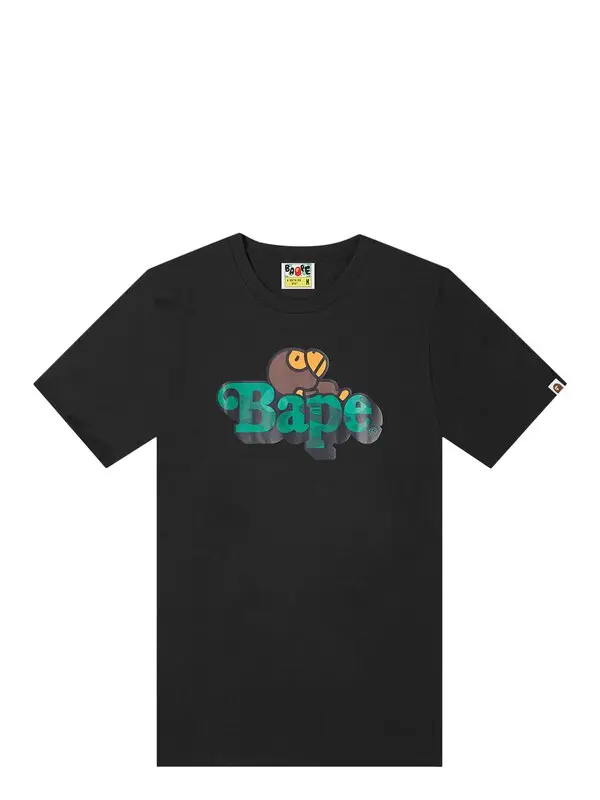 A BATHING APE Color Camo Milo On Tee - Black