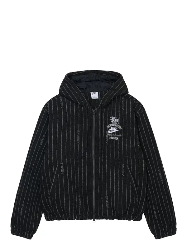 StÜssy X Nike Stripe Wool Jacket - Black