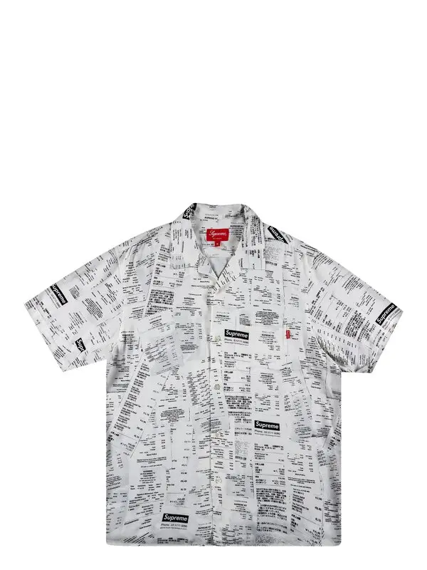 Supreme Receipts Rayon Shirt - White