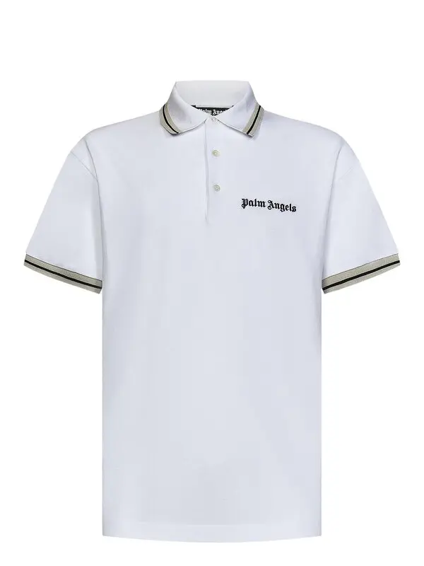 Palm Angels Classic Logo Polo Shirt /black - White