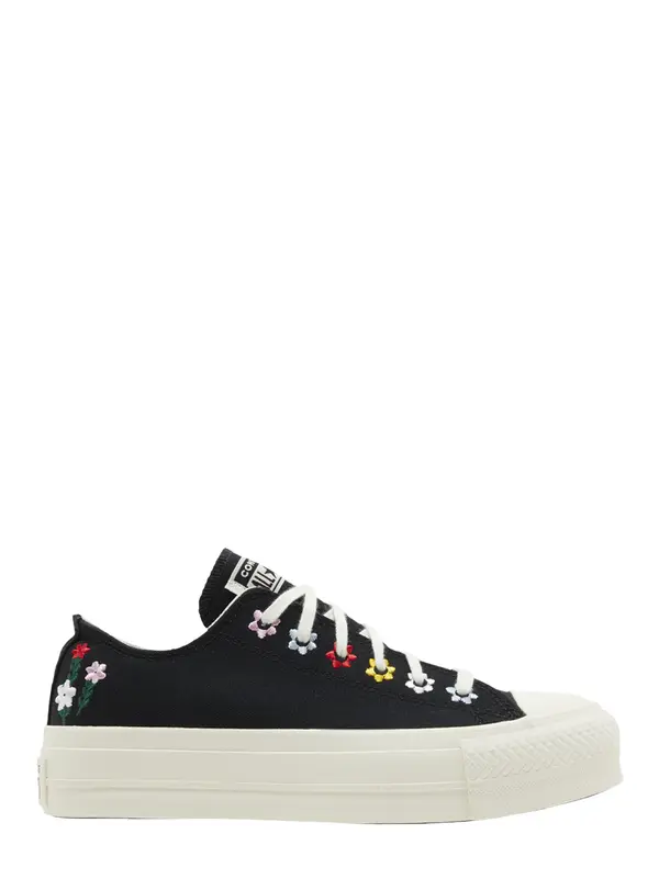 CONVERSE Chuck Taylor All Star Lift Platform Low Floral Embroidery - Black
