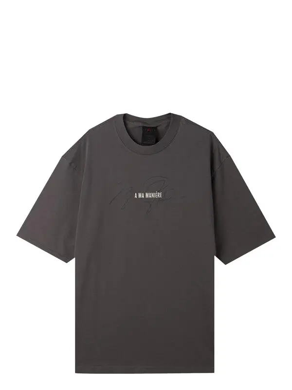 JORDAN X A Ma Maniére Short-sleeve T-shirt 'fog/light Cream - Grey