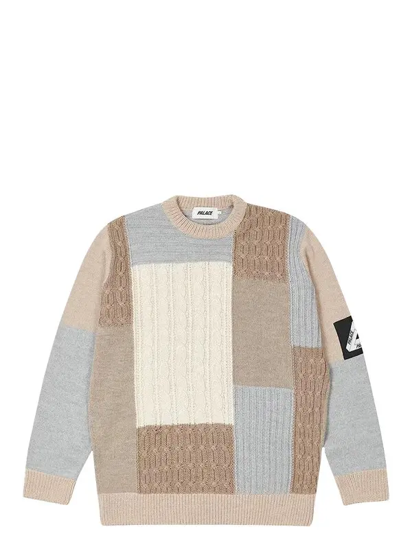 PALACE Cable Patchwork Knit - Multicolor