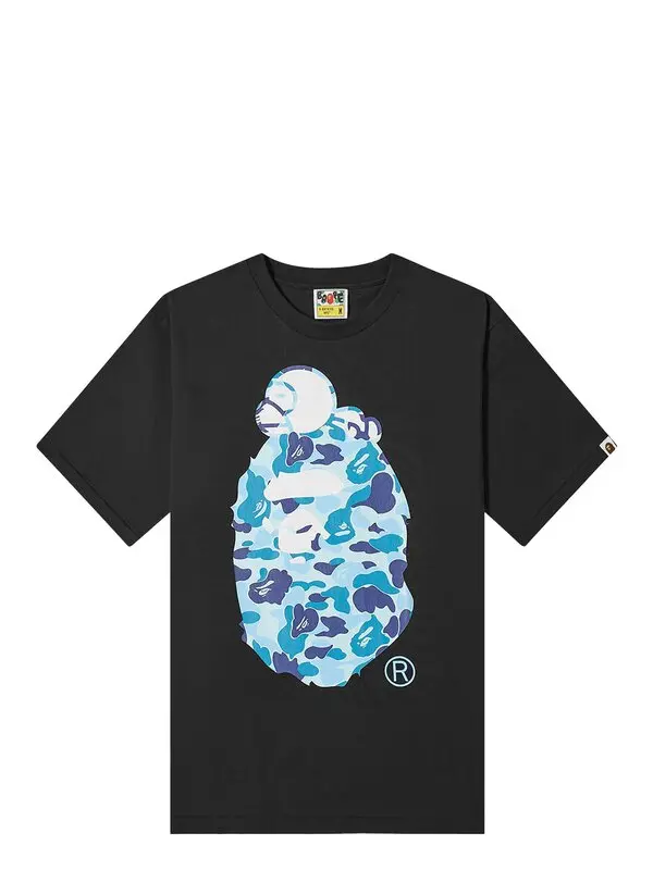 A BATHING APE Abc Camo Milo On Big Ape Tee - Black