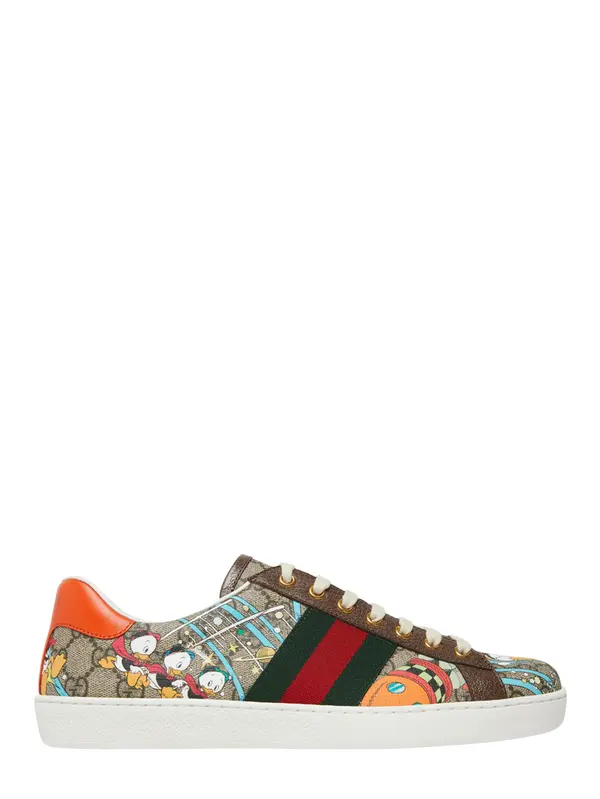Gucci Disney X Ace 'huey, Dewey And Louie' Sneakers - Brown