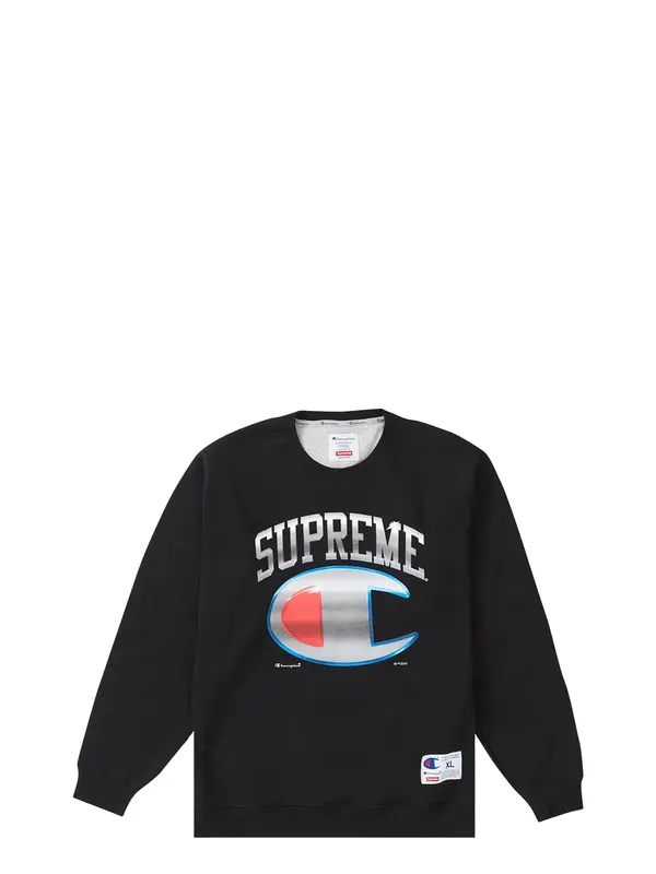 Supreme X Champion Chrome Crewneck - Black