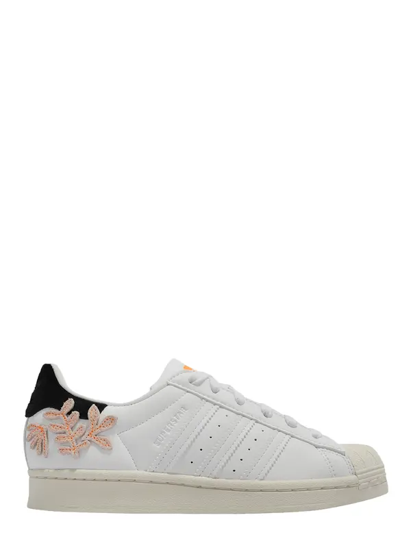 Adidas Floral Patches Superstar Sneakers - White