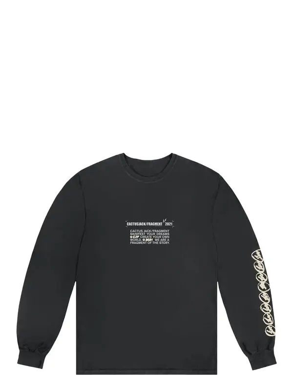 TRAVIS SCOTT For Fragment Logo Long-sleeve T-shirt - Black