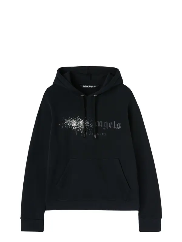 Palm Angels Rhinestone Sprayed Hoody - Black