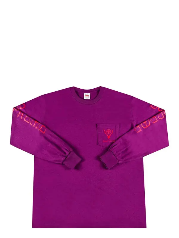 Supreme X South2 West8 Long-sleeve Pocket Tee - Purple