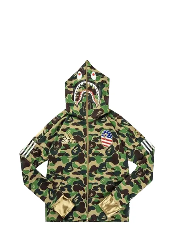 A BATHING APE X Adidas Sb Shark Full Zip Hoodie - Green