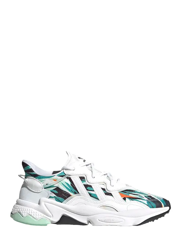 Adidas Ozweego Geometric Jungle Leaf Print - White