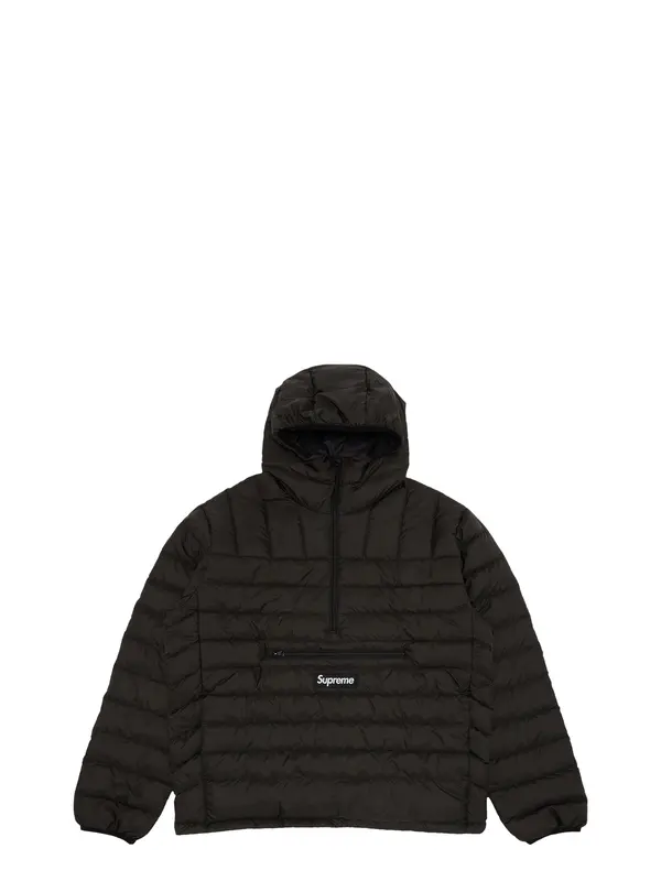 Supreme Micro Down Half Zip Hooded Pullover - Black