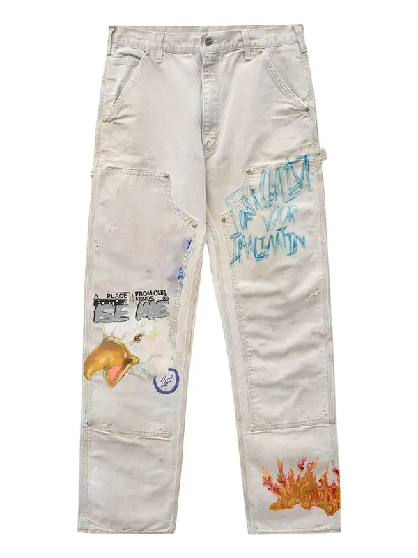 CACTUS JACK BY TRAVIS SCOTT For Fragment Painters Imagination Pant - White