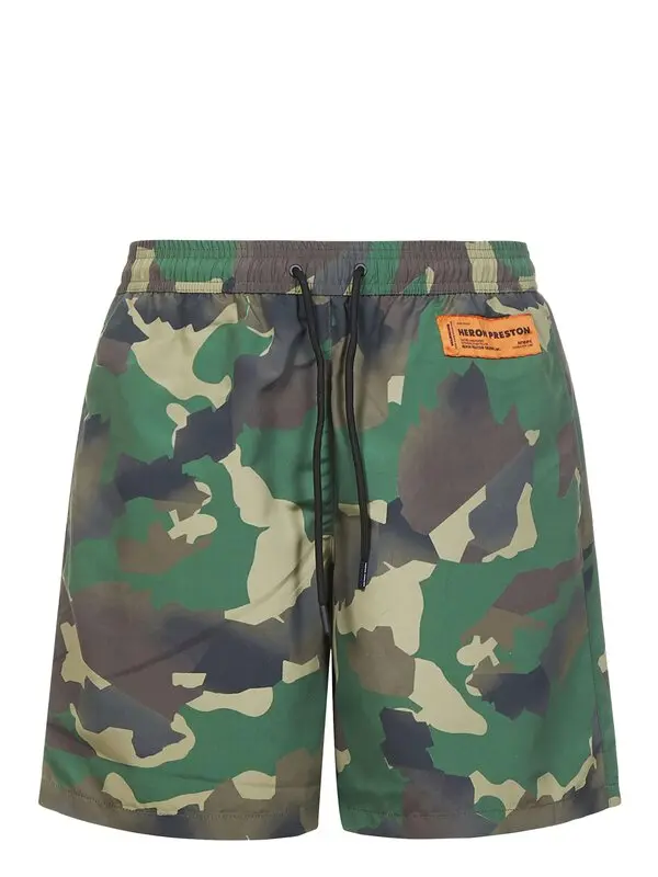 Heron Preston Nylon Swimshorts 'military - Green