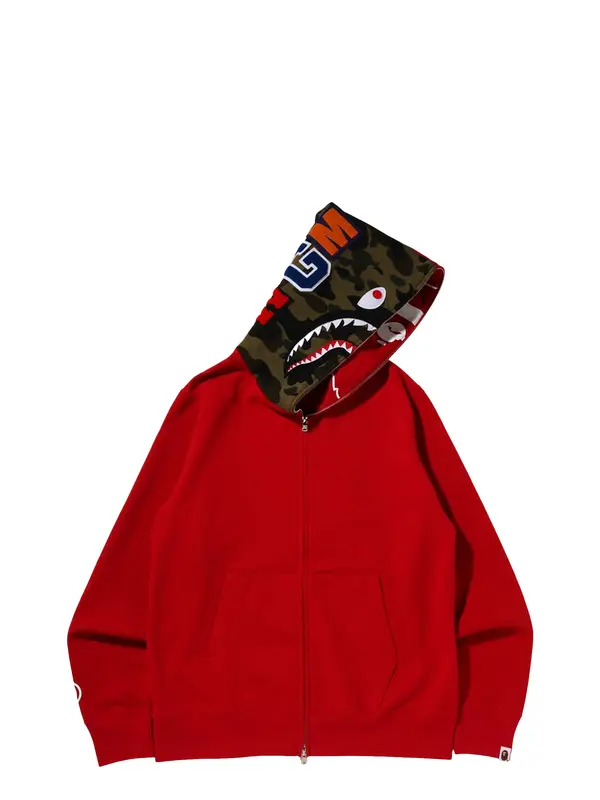A BATHING APE Crazy Face Full Zip Hoodie - Red