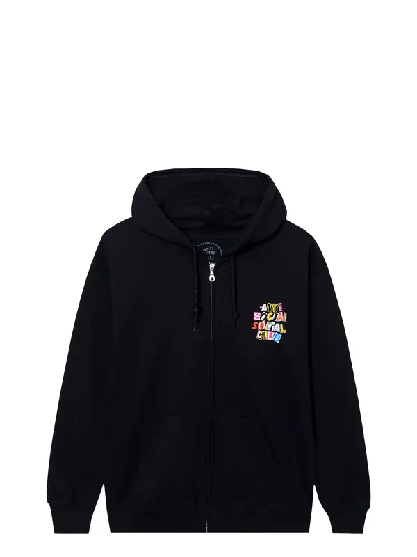 ANTI SOCIAL SOCIAL CLUB Torn Pages Of Our Story Zip Hoodie - Black