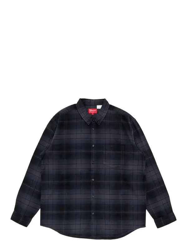 Supreme Shadow Plaid Flannel Shirt - Black
