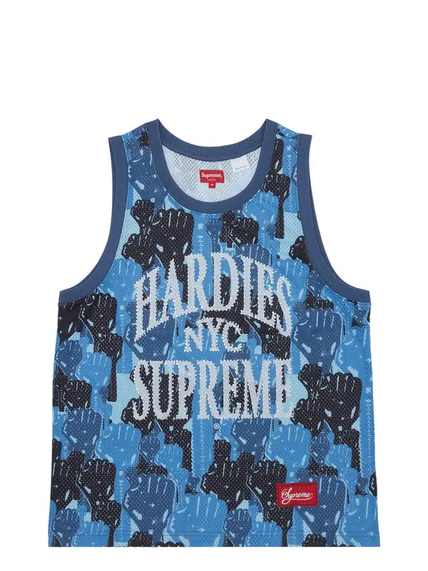 Supreme X Hardies Camo Basketball Jersey - Blue