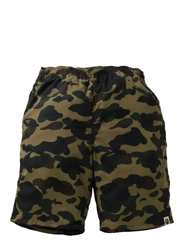 A BATHING APE Camo Beach Shorts - Green