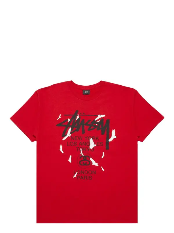 StÜssy World Tour Birds Tee - Red