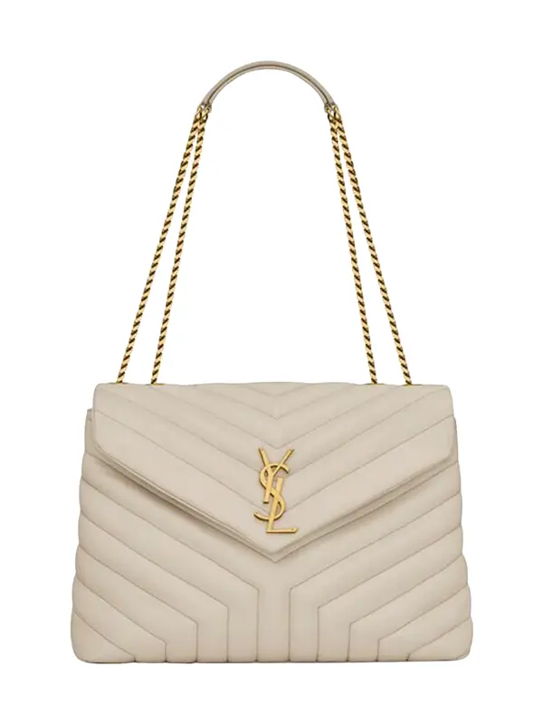 Saint Laurent Medium Loulou Matelasse Shoulder Bag - White