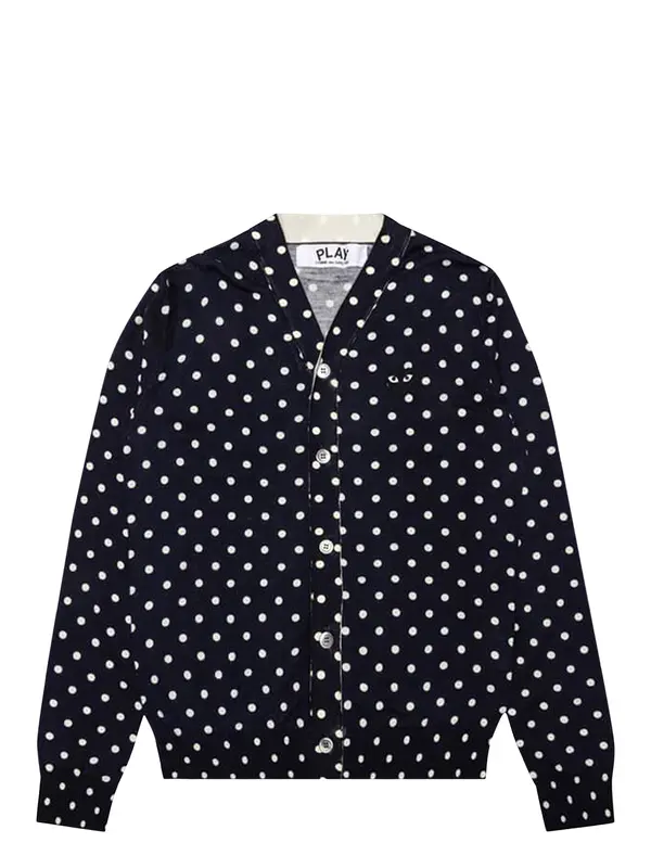 Play Comme Des Garcon Polka Dot Cardigan - Blue
