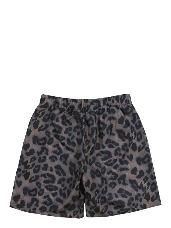 PLEASURES Leopard Running Short - Brown