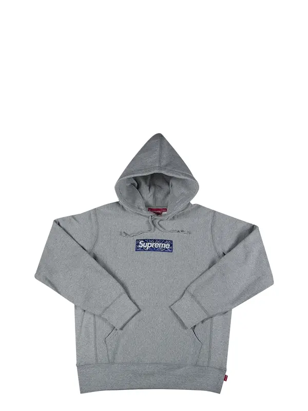 Supreme Bandana Box Logo Hooded Sweatshirt - Grey