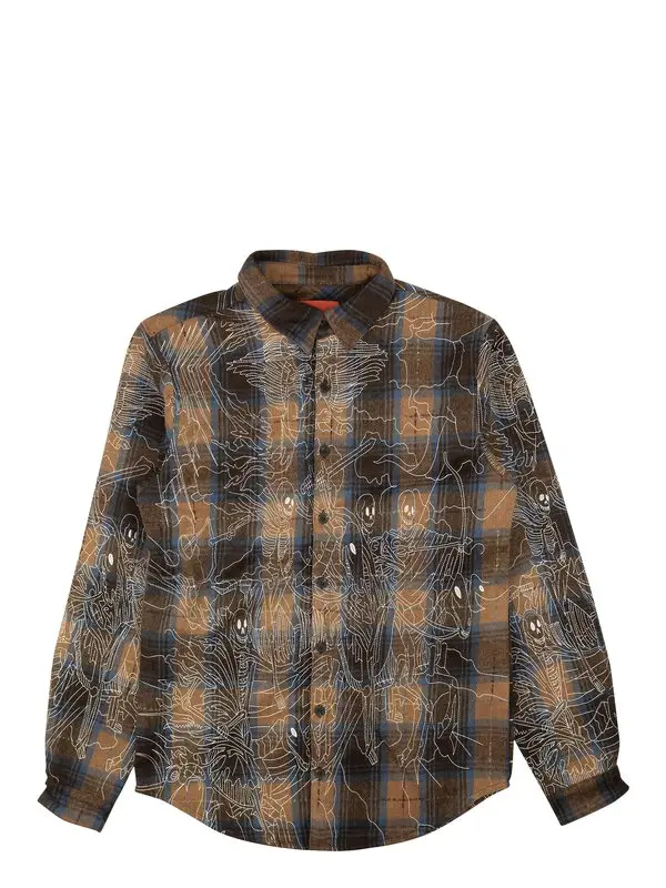 WHO DECIDES WAR BY EV BRAVADO Four Horsemen Flannel Shirt - Brown