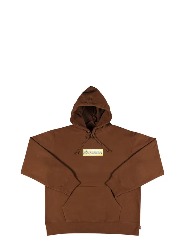 Supreme Bling Box Logo Hooded Sweatshirt - Brown
