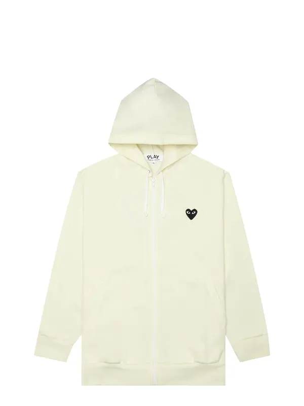 Play Comme Des Garcon Zip-up Hoodie - Yellow
