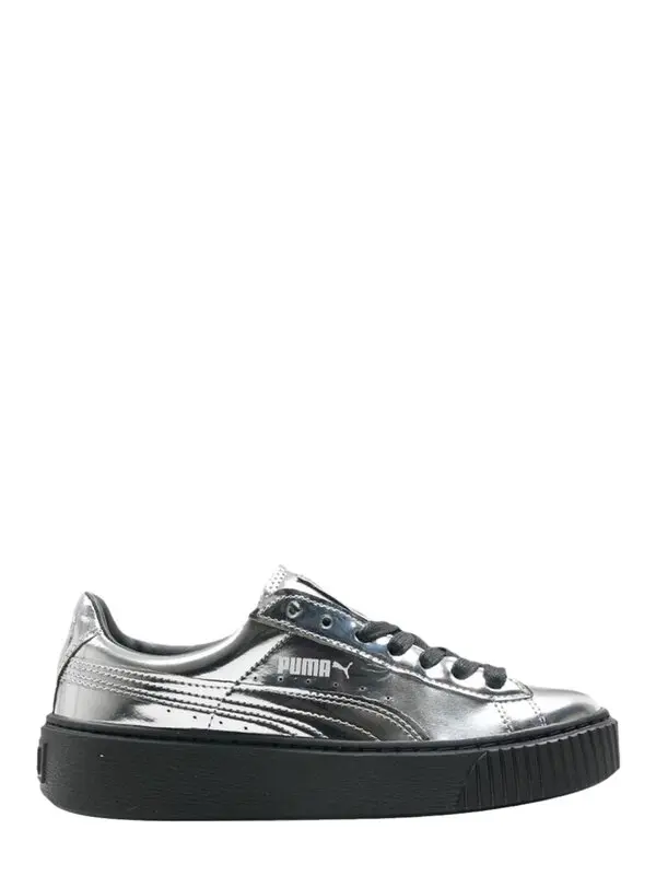PUMA Basket Platform Metallic Sneakers - Silver