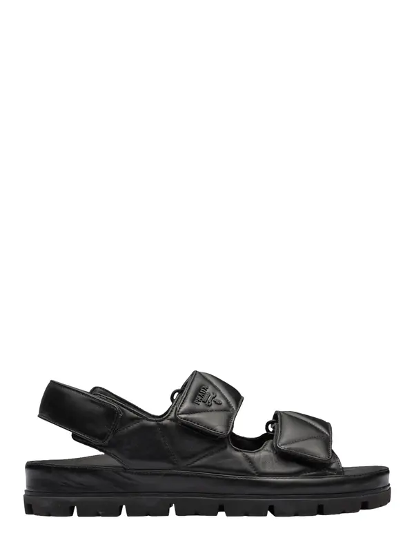 Prada Padded Nappa Sandals - Black