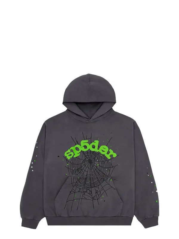 SP5DER Wait Web Printed Hoodie - Grey