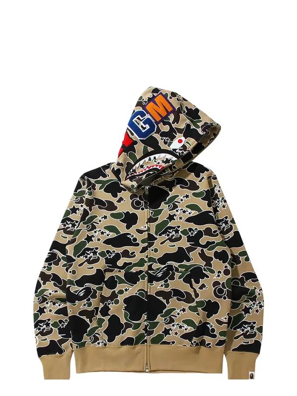 BAPE Sta Camo Shark Zip Hoodie - Yellow