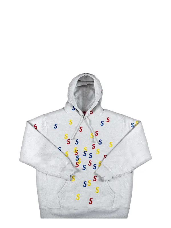 Supreme Embroidered Hooded Sweatshirt - Grey