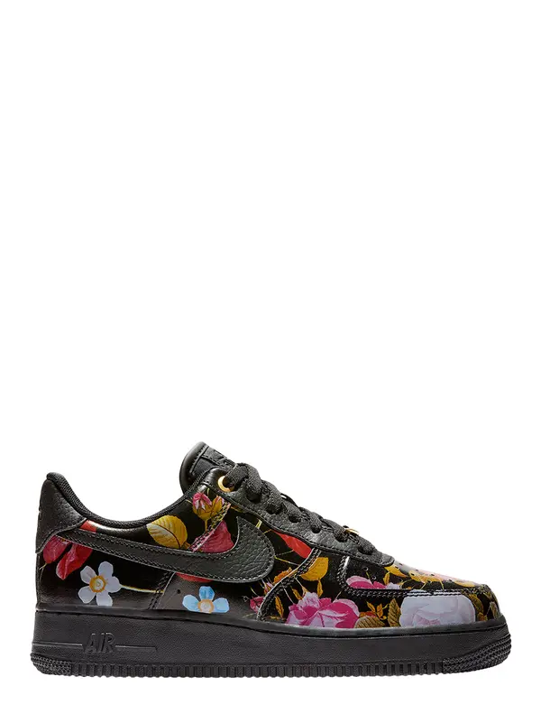 Nike Force 1 Low Floral Sneaker - Black