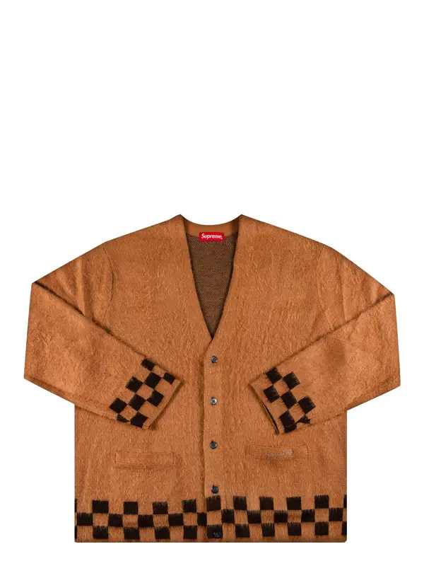 Supreme Brushed Checkerboard Cardigan - Tan