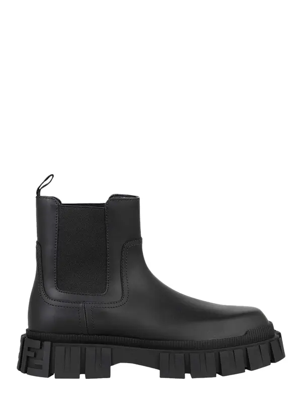 Fendi Leather Ankle Boot - Black