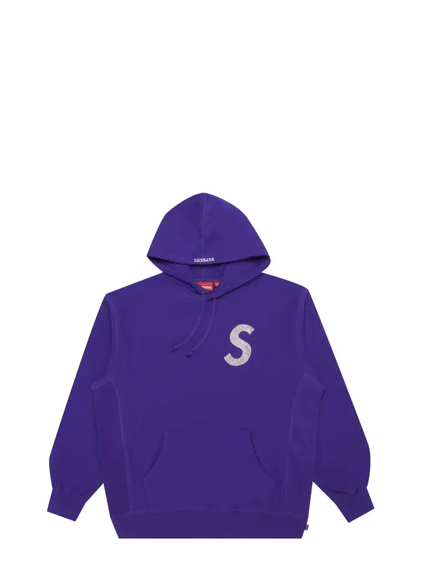 Supreme X Swarovski Logo Hooded Sweatshirt - Purple