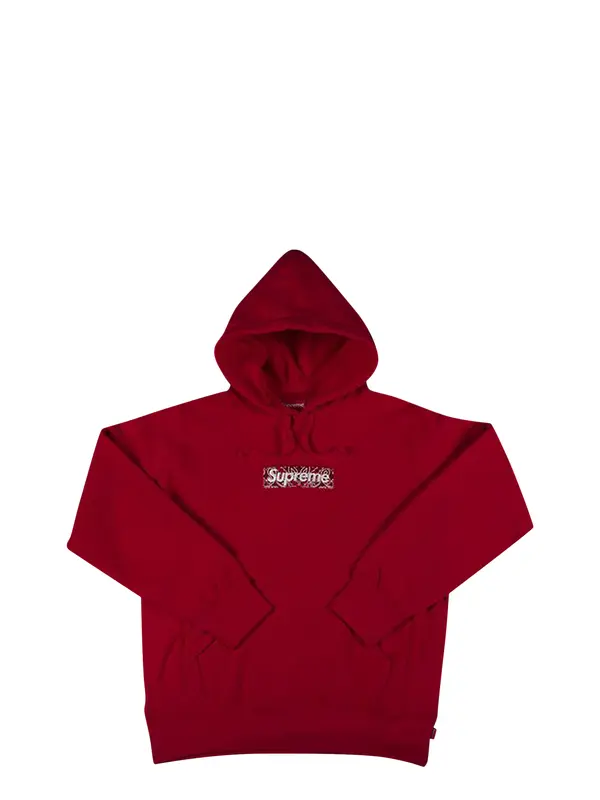 Supreme Bandana Box Logo Hooded Sweatshirt - Red