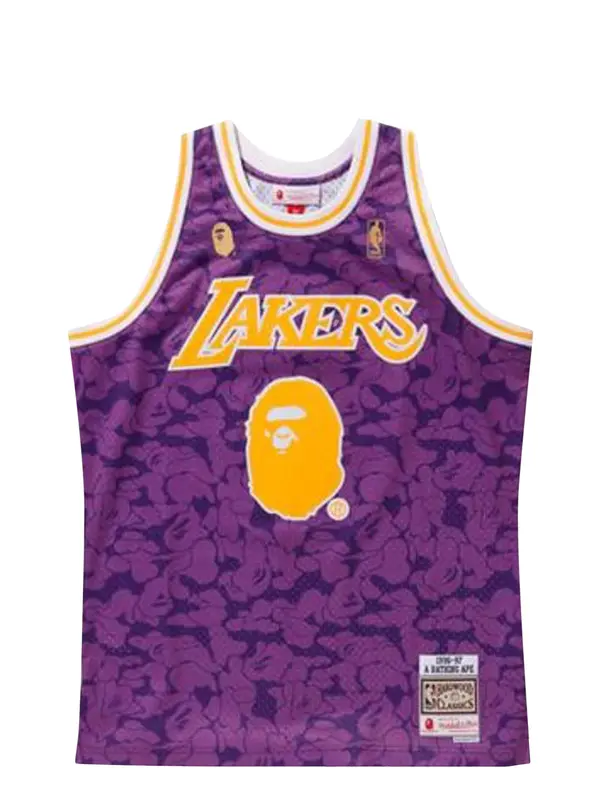 BAPE X Mitchell & Ness Lakers Abc Basketball Swingman Jersey - Purple