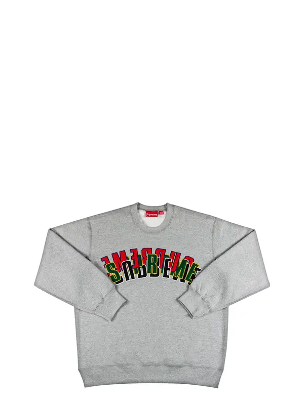 Supreme Stacked Logo Crewneck - Grey