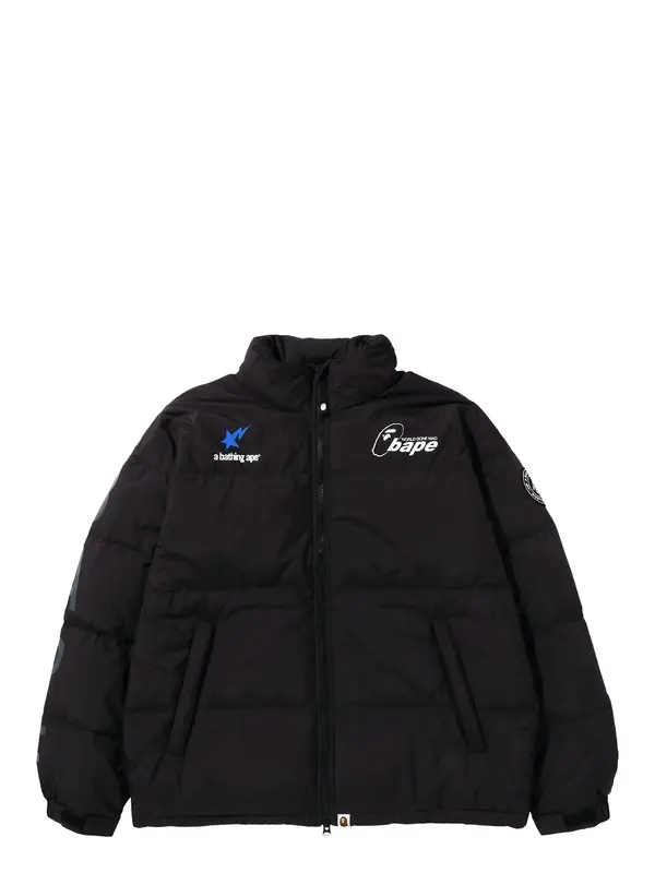 BAPE Soccer Game Graphic Relaxed Fit Down Jacket - Black