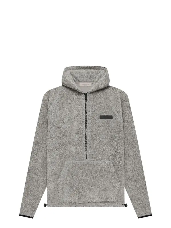 Fear Of God Polar Fleece Half Zip Hoodie 'dark Oatmeal - Grey
