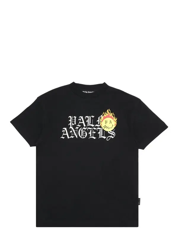 Palm Angels Burning Head Logo Short-sleeve Tee /yellow - Black