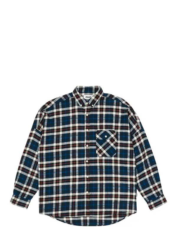 PALACE Flannel Drop Shoulder Shirt 'navy - Blue