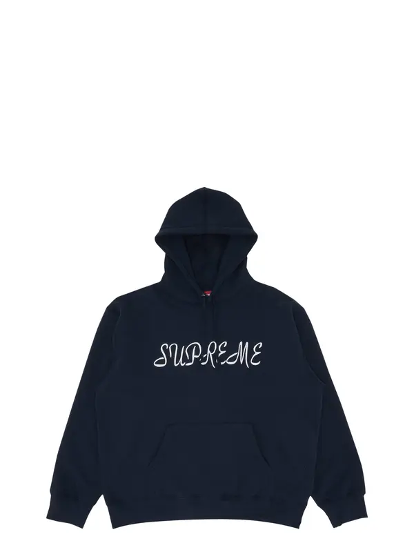 Supreme Script Hooded Sweatshirt - Blue